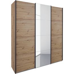 Schwebet&uuml;renschrank Rauch "Kleiderschrank Schrank Garderobe TOPSELLER OTELI inkl. Inneneinteilung", braun (eiche artisan), B:203cm H:229cm T:62cm, Holzwerkstoff, Schr&auml;nke, Schwebet&uuml;renschrank, mit 3 Innenschubladen sowie zus&auml;tzlichen Einlegeb&ouml;den MADE IN GERMANY, Topseller