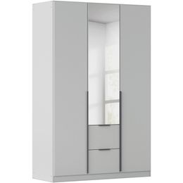 Dreht&uuml;renschrank OTTO HOME "Kleiderschrank Schrank Garderobe AGORDO mit Dekor- oder Hochglanzfront", grau (seidengrau), B:136cm H:229cm T:54cm, Holzwerkstoff, Schr&auml;nke, Dreht&uuml;renschrank, mit Au&szlig;enschubk&auml;sten, in 7 Breiten und 2 H&ouml;hen MADE IN GERMANY