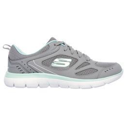 Sneaker Skechers "SUMMITS-SUITED", Damen, Gr. 37, grau, mintfarben, Leder, Mesh, Schuhe Sneaker, Freizeitschuh, Trainingsschuh, Schn&uuml;rschuh mit weicher Polsterung, Topseller