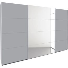 Schwebet&uuml;renschrank Rauch "Kleiderschrank Schrank Garderobe TOPSELLER OTELI inkl. Inneneinteilung", grau (seidengrau), B:315cm H:210cm T:62cm, Holzwerkstoff, Schr&auml;nke, Schwebet&uuml;renschrank, mit 3 Innenschubladen sowie zus&auml;tzlichen Einlegeb&ouml;den MADE IN GERMANY