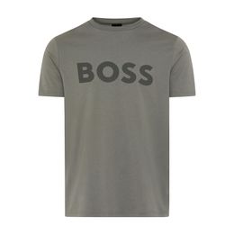 T-Shirt BOSS Orange "Thinking", Jungen, Gr. L, open grau077, Jersey, Obermaterial: 100% Baumwolle, regular fit normal, Rundhals, eingesetzt abgesteppte Kante, Shirts T-Shirt, Rundhalsausschnitt, Regular Fit, gro&szlig;er Logodruck