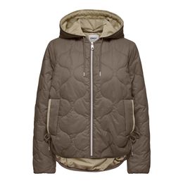 Steppjacke Only "ONLMIKI HOOD QUILT JACKET CC OTW", Damen, Gr. L, walnut detail:oxford tan, Steppware, Obermaterial: 100% Nylon, unifarben, Po-bedeckend, Jacken Steppjacke, mit seitlichem Kordelzug am Saum