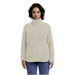 Fleecejacke Jack Wolfskin "HIGH CURL JKT W", Damen, Gr. XXL, beige (pale sand), Obermaterial: 100% Polyester, normal, Jacken Fleecejacke, w&auml;rmend und windabweisend, mit Eingrifftaschen