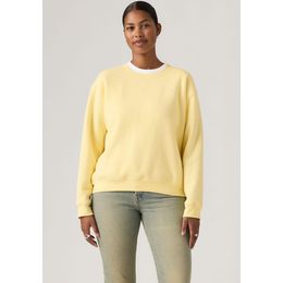 Levi's Sweatshirt LEVI'S "EVERYDAY CREW SWEATSHIRT", Damen, Gr. S (36), french vanilla brushed fleece, Sweatware, Obermaterial: 58% Baumwolle, 42% Polyester, regular fit normal, Rundhals, B&uuml;ndchen, Sweatshirts Sweatshirt, mit kleinem Logo auf der Brust