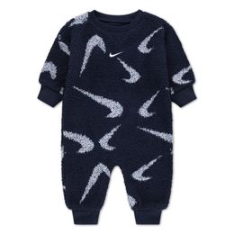 Overall Nike Sportswear "NKN BOUCLE JACQUARD COVERALL", M&auml;dchen, Gr. 74 (9), N-Gr, midnight navy, Obermaterial: 100% Polyester, Overalls Overall, f&uuml;r Babys, sportlicher Stil, aus Polyester