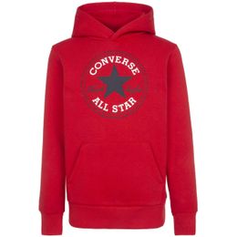 Kapuzensweatshirt Converse "f&uuml;r Kinder", Jungen, Gr. 134/140, rot (university rot), Sweatware, Obermaterial: 60% Baumwolle, 40% Polyester, bedruckt, unifarben, eingesetzt B&uuml;ndchen krempelbar, Sweatshirts, f&uuml;r Kinder