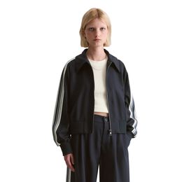 Marc O'Polo Outdoorjacke MARC O'POLO DENIM "mit LENZING&trade; ECOVERO&trade;", Damen, Gr. L, blau depths, Obermaterial: 69% Polyester, 31% Viskose, unifarben, relaxed fit, normaler Saum, Jacken Outdoorjacke