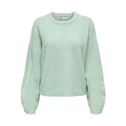 Rundhalspullover Only "ONLSIMONI L/S O-NECK PULLOVER KNT NOOS", Damen, Gr. S, ether detail:melange, Strick, Obermaterial: 74% Polyacryl, 24% Polyester, 2% Elasthan, meliert, regular fit normal, Rundhals, Pullover Rundhalspullover