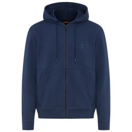 Kapuzensweatjacke BOSS Orange "Zetalky", Herren, Gr. XXL, open blau464, Sweatware, Obermaterial: 100% Baumwolle, loose fit h&uuml;ftbedeckend, B&uuml;ndchen, Sweatjacken, mit K&auml;ngurutasche