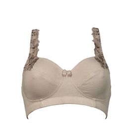 B&uuml;gelloser BH ELBRINA, Damen, Gr. 105, Cup D, fudge, Obermaterial: 95% Baumwolle, 5% Elasthan, BHs