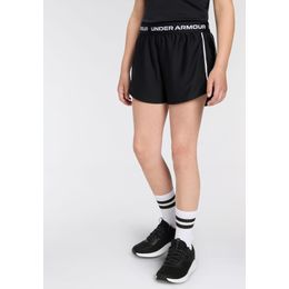 Trainingsshorts Under Armour "TECH", Jungen, Gr. XL (164/170), N-Gr, schwarz-wei&szlig; (schwarz, schwarz, wei&szlig;), Obermaterial: 100% Polyester, Hosen, f&uuml;r vielseitige Aktivit&auml;ten, leichtes Material, pflegeleicht