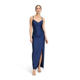 Abendkleid Vera Mont "Damen figurbetont", Damen, Gr. 38, Normalgr&ouml;&szlig;en, festival blau, Jersey, Obermaterial: 82% Polyamid, 18% Elasthan. Futter: 100% Polyester, figurbetont lang, V-Ausschnitt, Kleider Abendkleid, R&uuml;ckenfrei