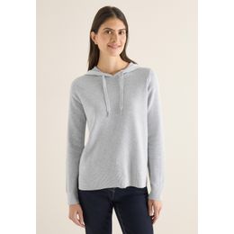 Kapuzenpullover Cecil, Damen, Gr. M (40), luna grau melange, Web, 41% Baumwolle, 34% Polyacryl, 22% metallisierte Fasern, 3% Nylon, unifarben, comfort fit normal, ohne Ausschnitt, Rippb&uuml;ndchen, Pullover Kapuzenpullover, mit Tape Detail am &Auml;rmel