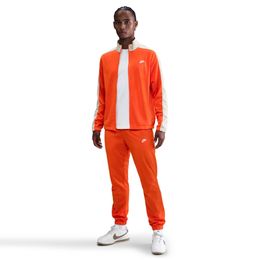 Trainingsanzug Nike Sportswear "Nike Sportswear Club Men's Poly-Knit Tracksuit", Damen, Gr. S, safety orange, lt khaki, sail, wei&szlig;, Obermaterial: 100% Polyester, Sportanz&uuml;ge Trainingsanzug, f&uuml;r sportliche Aktivit&auml;ten und Freizeit, aus Polyester