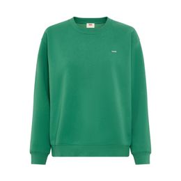 Levi's Sweatshirt LEVI'S "EVERYDAY CREW SWEATSHIRT", Damen, Gr. S (36), pine gr&uuml;n brushed fleece, Sweatware, Obermaterial: 58% Baumwolle, 42% Polyester, unifarben, regular fit normal, Rundhals, B&uuml;ndchen, Sweatshirts Sweatshirt, mit kleinem Logo auf der Brust