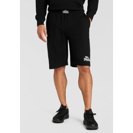 Sweatshorts Lonsdale "FENCOTE", Herren, Gr. L, N-Gr, schwarz-wei&szlig; (schwarz, wei&szlig;), Obermaterial: 100% Baumwolle, Hosen Sweatshorts, sportlicher Stil, f&uuml;r vielseitige Aktivit&auml;ten, aus Baumwolle