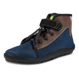 Barfu&szlig;schuh Leguano "LEGUANITO SCIPPO", Jungen, Gr. 29, dunkelblau, grau, Textil, Schuhe Barfu&szlig;schuh, Schn&uuml;rschuh, Klettschuh, Bequemschuh, f&uuml;r Maschinenw&auml;sche geeignet