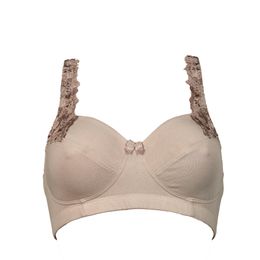 B&uuml;gelloser BH ELBRINA, Damen, Gr. 100, Cup B, fudge, Obermaterial: 95% Baumwolle, 5% Elasthan, BHs