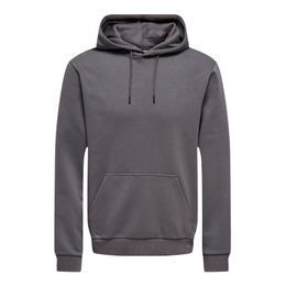 Only & Sons Kapuzensweatshirt ONLY & SONS "ONSCERES HOODIE SWEAT NOOS", Herren, Gr. XL, rabbit, angeraute Sweatware, Obermaterial: 57% Baumwolle, 43% Polyester, unifarben, regular fit normal, Rundhals, Rippb&uuml;ndchen, Sweatshirts, Baumwollmischung, regular fit