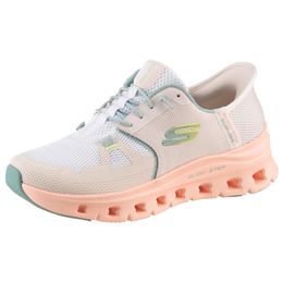 Slip-On Sneaker Skechers "Vegan Slip-ins: Glide-Step Pro", Damen, Gr. 35, beige (wei&szlig; beige kombiniert), Synthetik, Textil, Schuhe Sneaker, Sneaker, Slipper, Freizeitschuh mit Hands Free Slip-ins Funktion, Topseller