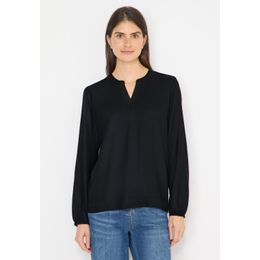 Langarmbluse Cecil, Damen, Gr. XS (36), schwarz, Stoff, 100% Viskose, unifarben, klassisch normal, Rundhals, elastischer Bund, Blusen, aus softer Viskose