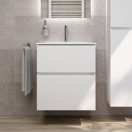 evineo ineo5 evo Unterschrank B: 61 cm, 2 Ausz&uuml;gen, mit Griffmulde, f&uuml;r Duravit ME by Starck Waschtisch,, BE0719WH,