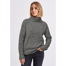 Rollkragenpullover STREET ONE STUDIO, Damen, Gr. 36, schwarz, Web, 53% Baumwolle, 28% Polyacyl, 9% Nylon, 9% Polyester, 1% Elasthan, unifarben, normal normal, hoch geschlossener Ausschnitt, Rippb&uuml;ndchen, Pullover Rollkragenpullover, im soften Baumwoll-Mix