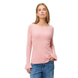 Strickpullover Zero "Damen mit Volants am &Auml;rmel", Damen, Gr. 34, bridal rose, Strick, Obermaterial: 50% Viskose, 27% Polyamid, 23% Polyester, unifarben, figurbetont normal, U-Boot-Ausschnitt, eng B&uuml;ndchen, Pullover Strickpullover, Volant