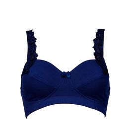 B&uuml;gelloser BH ELBRINA, Damen, Gr. 105, Cup C, dunkelblau, Obermaterial: 95% Baumwolle, 5% Elasthan, BHs
