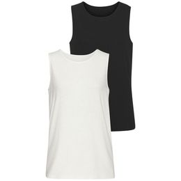 Vivance Tanktop 'mit modischer Rippstruktur' mehrfarbig Gr. 36/38 f&uuml;r Damen. Mit Rundhals. Bequem. Nachhaltig.