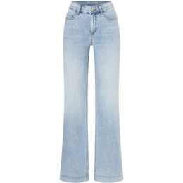 Weite Jeans MAC "DREAM WIDE", Damen, Gr. 38, L&auml;nge 34, light azure blau, Denim/Jeans, Obermaterial: 75% Baumwolle, 12% Modal, 9% Polyester, 4% Elasthan, figurumspielend kn&ouml;chellang, Jeans, mit weitem Bein-Stretch