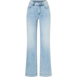 Weite Jeans MAC "DREAM WIDE", Damen, Gr. 38, L&auml;nge 34, light azure blau, Denim/Jeans, Obermaterial: 75% Baumwolle, 12% Modal, 9% Polyester, 4% Elasthan, figurumspielend kn&ouml;chellang, Jeans, mit weitem Bein-Stretch