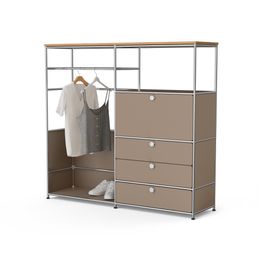 Tchibo - Kommode Metall &raquo;Cn3&laquo; mit Holzplatte - 154x42x140,5cm - taupe - Stahl / Aluminium / Kunststoff