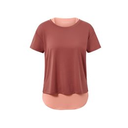Tchibo - 2-in-1-Kurzarm-Sportshirt - Damen - Gr. M - apricot