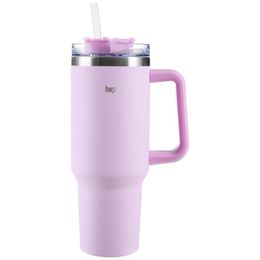 Homeware Profession. Thermobecher, Hellrosa, Metall, Kunststoff, Uni, 1.2 L, 26.5 cm, Lfgb, doppelwandig, Tragegriff, h&auml;lt warm, kalt, Kaffee & Tee, Tassen, Thermobecher