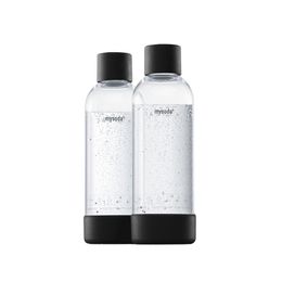 MYSODA Wassersprudler-Flasche 2er Pack 1,0ltr., Schwarz, Kunststoff, Naturmaterialien, 1,0 L, 26.7 cm, K&uuml;chenger&auml;te, Wasseraufbereitung, Wassersprudler