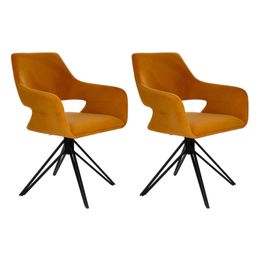 2 Eglo St&uuml;hle &raquo;Bulacan&laquo; - 60x58x86cm - schwarz - Kunststoff / Stahl / Polyester