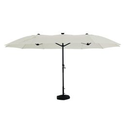 Leco Doppel-Sonnenschirm* mit LED-Beleuchtung - 145x16x45cm - anthrazit - Aluminium / Fiberglas / Polyester