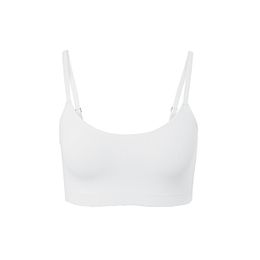 Tchibo - Seamless-Bustier mit Spitze - Damen - Gr. S - wei&szlig;