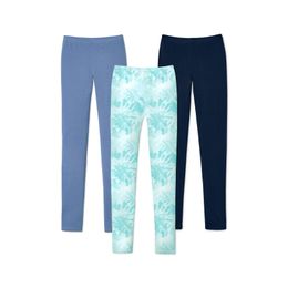 Tchibo - 3 Leggings - M&auml;dchen - Gr. 146/152 - dunkelblau