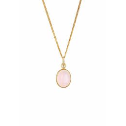 Elli Halskette Edelsteinkette Damen Gr&ouml;&szlig;e 45 gold / rosa