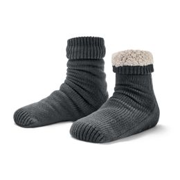 Tchibo - Hausschuh-Socken - Damen - Gr. 38-39 - anthrazit