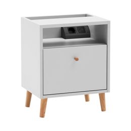 Tchibo - Nachttisch &raquo;Bjarne&laquo; mit Ladefunktion - 40,2x32,7x50cm - braun - Holz / Eichenholz / Metall