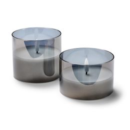 Tchibo - 2 LED-Echtwachskerzen im Glas - creme