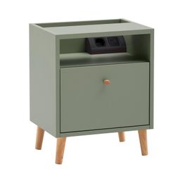 Tchibo - Nachttisch &raquo;Bjarne&laquo; mit Ladefunktion - 40,2x32,7x50cm - braun - Holz / Eichenholz / Metall