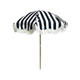 Leco Strand-Sonnenschirm - 125x11x11cm - schwarz - Polyester / Aluminium / Fiberglas