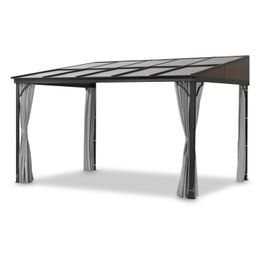 Leco Terrassen&uuml;berdachung - 400x300x214cm - anthrazit - Aluminium / Polyester / Polycarbonat
