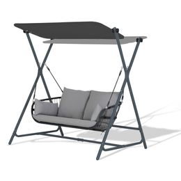 Leco Hollywoodschaukel - 171x130x173cm - anthrazit - Stahl / Kunststoff / Polyethylen