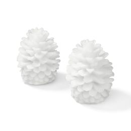 Tchibo - 2 LED-Echtwachstannenzapfen - creme