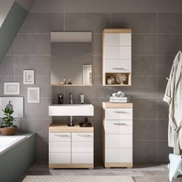 Pharao24.de Badezimmer Komplettset Badm&ouml;bel vierteilig in modernem Design (vierteilig)